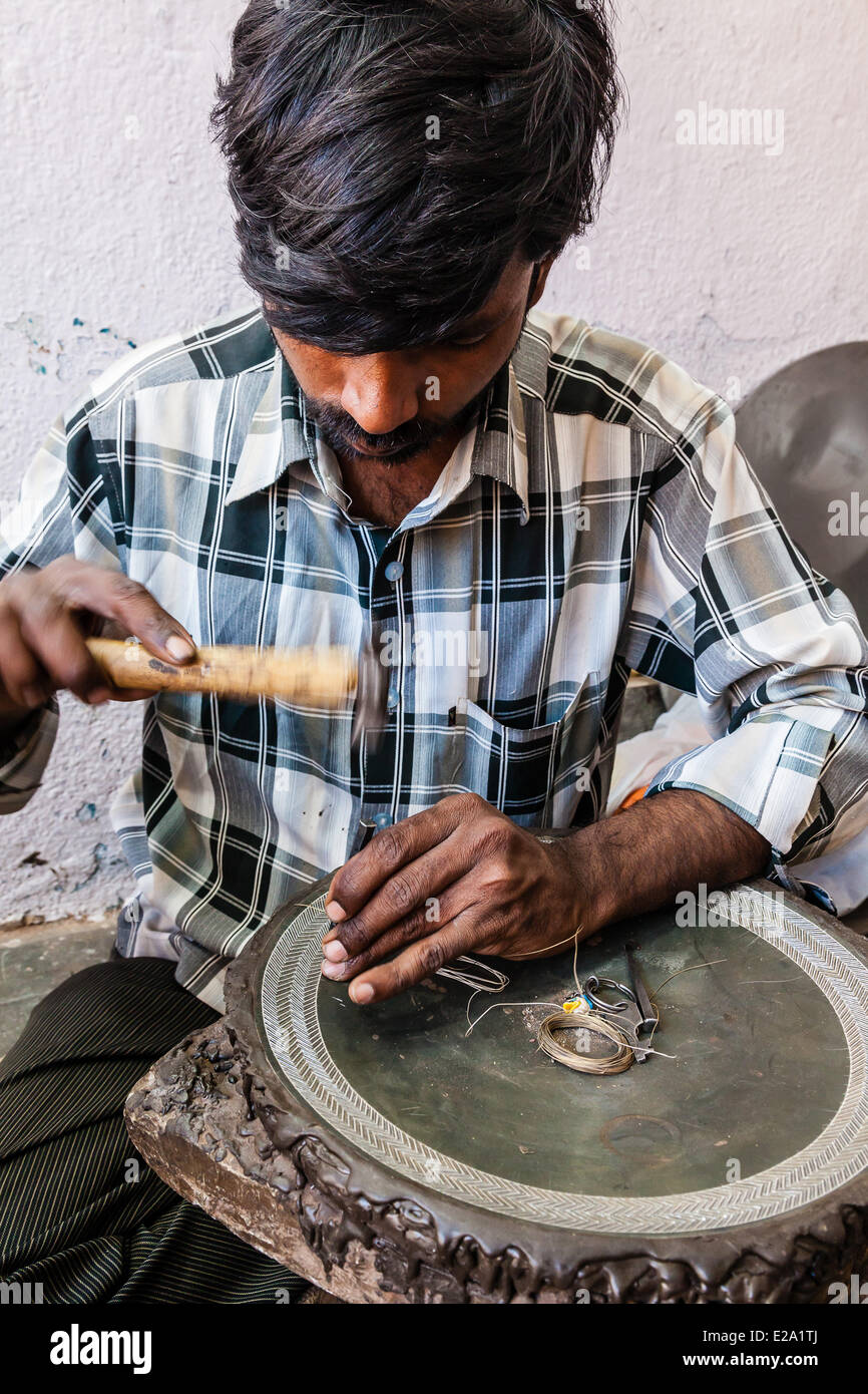 India, Karnataka state, Bidar, Bidriware, metal handicraft Stock Photo ...