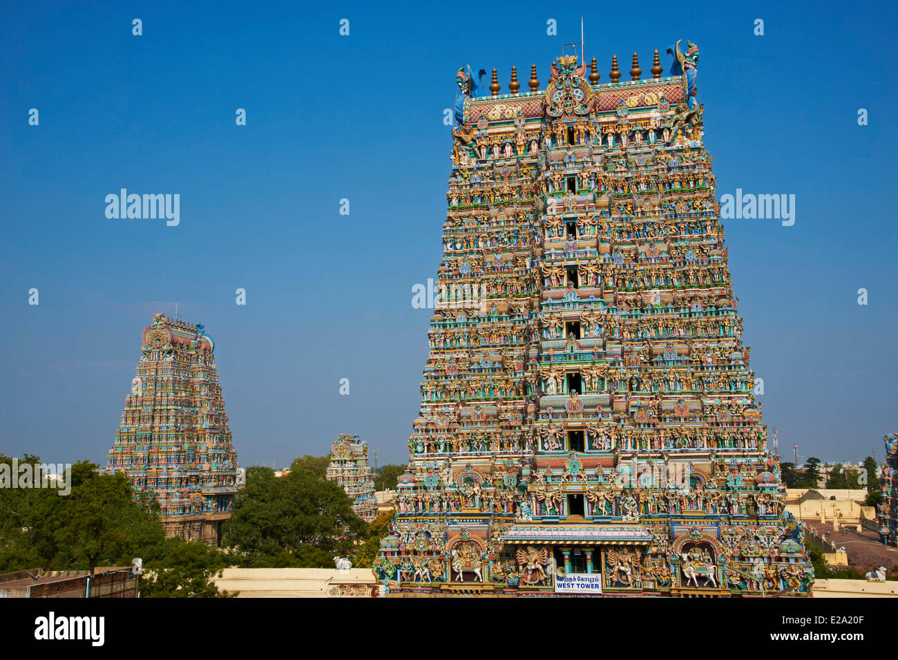 India, Tamil Nadu State, Madurai, Sri Meenakshi Temple Stock Photo - Alamy