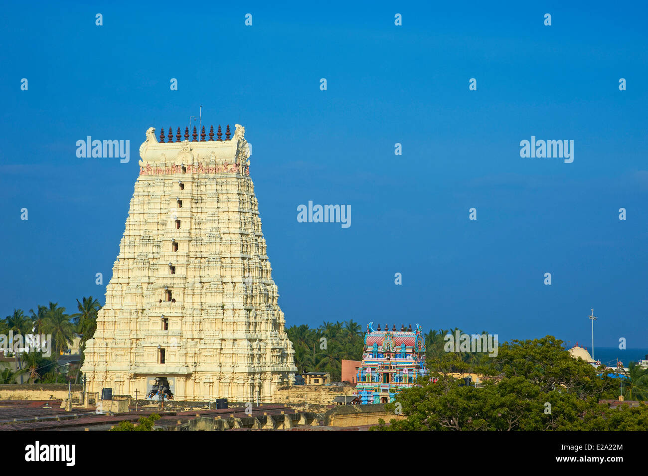 India, Tamil Nadu State, Rameswaram, Ramanatha Swami Temple Stock Photo ...