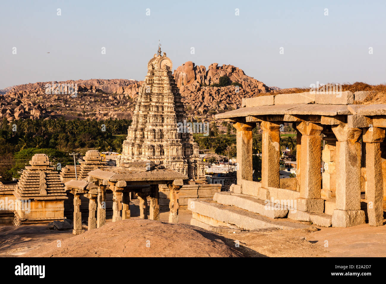 India, Karnataka state, Hampi, Virupaksha (Shiva avatar) temple, listed ...