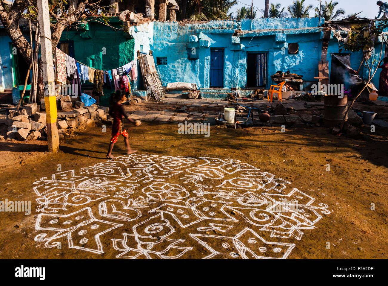 India, Karnataka state, Hampi, wellcome geometric design before the ...