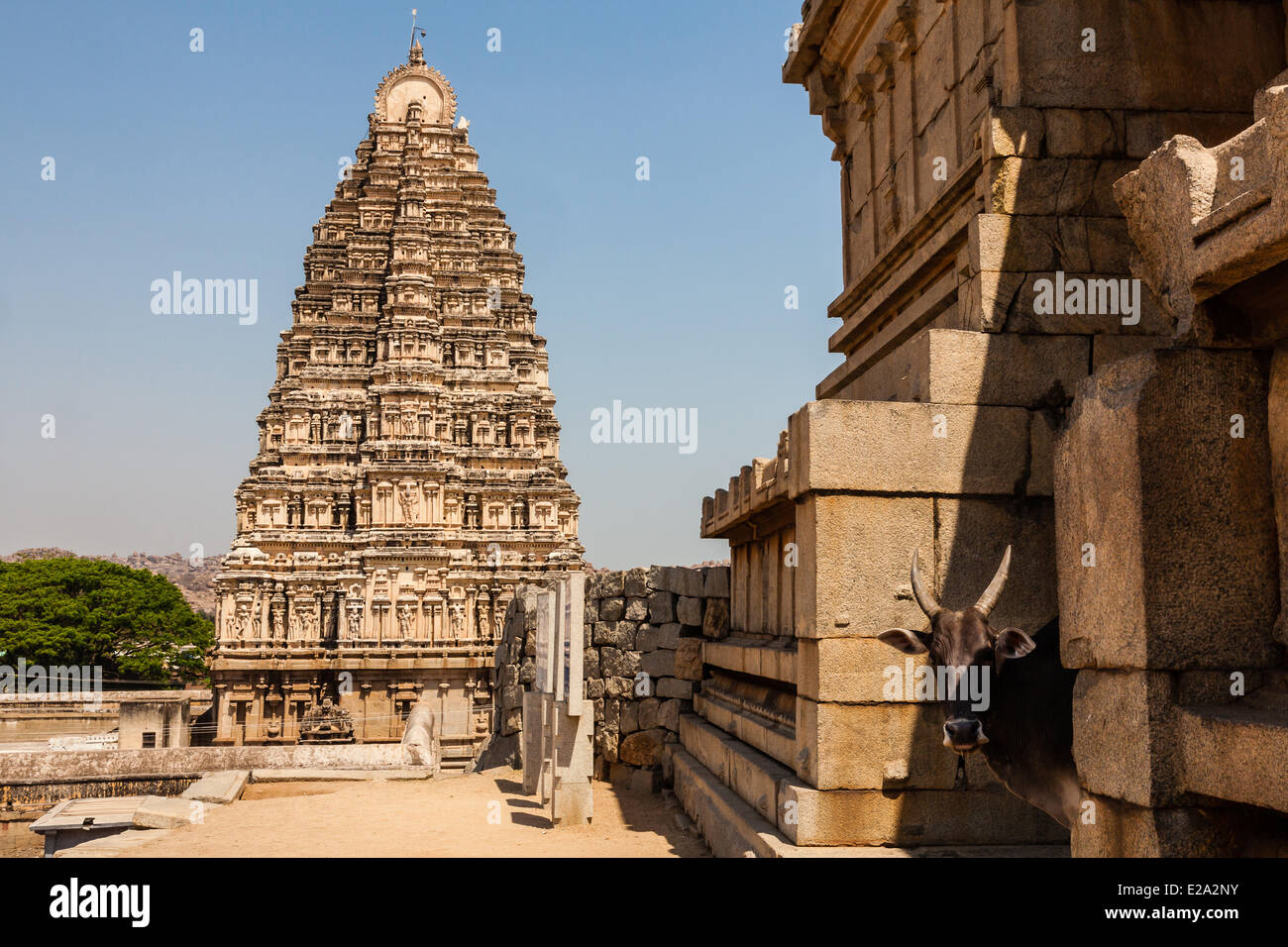 India, Karnataka state, Hampi, Virupaksha (Shiva avatar) temple, listed ...