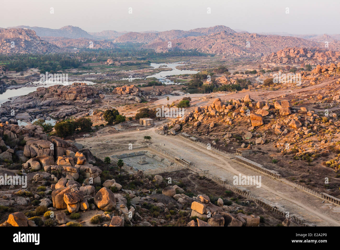 India, Karnataka state, Hampi, Sule bazar viewed from Mathanga hill ...