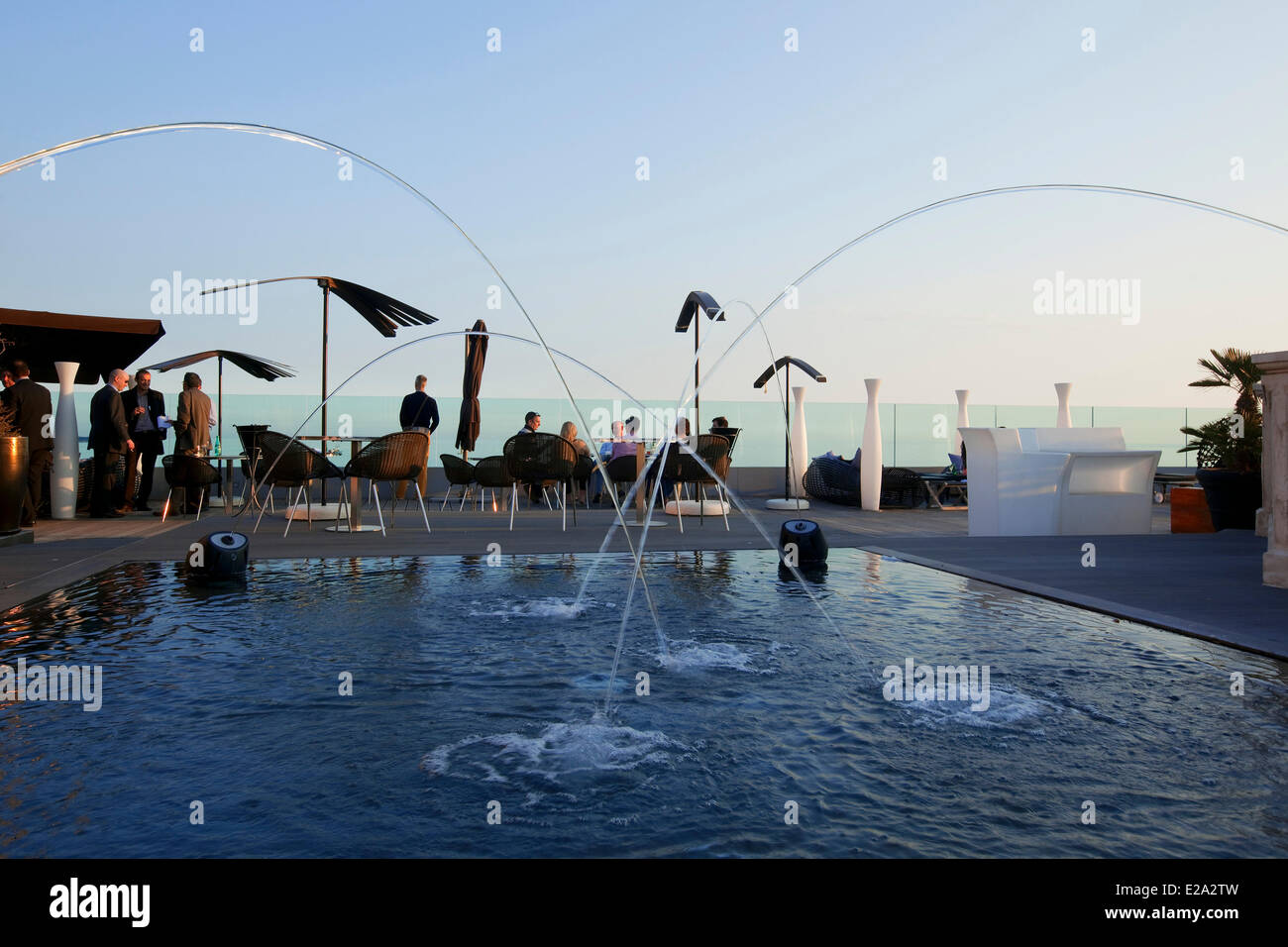 France, Alpes Maritimes, Cannes, Hotel Radisson Blu, rooftop terrace ...