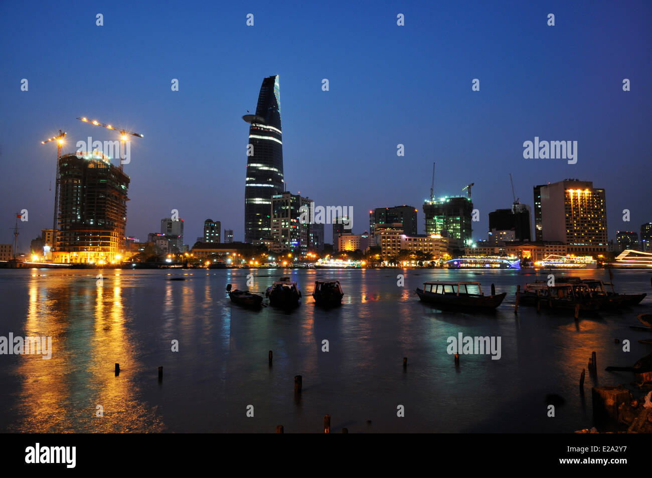 Vietnam, Saigon (Ho Chi Minh City), district 1, the Financial Tower on ...