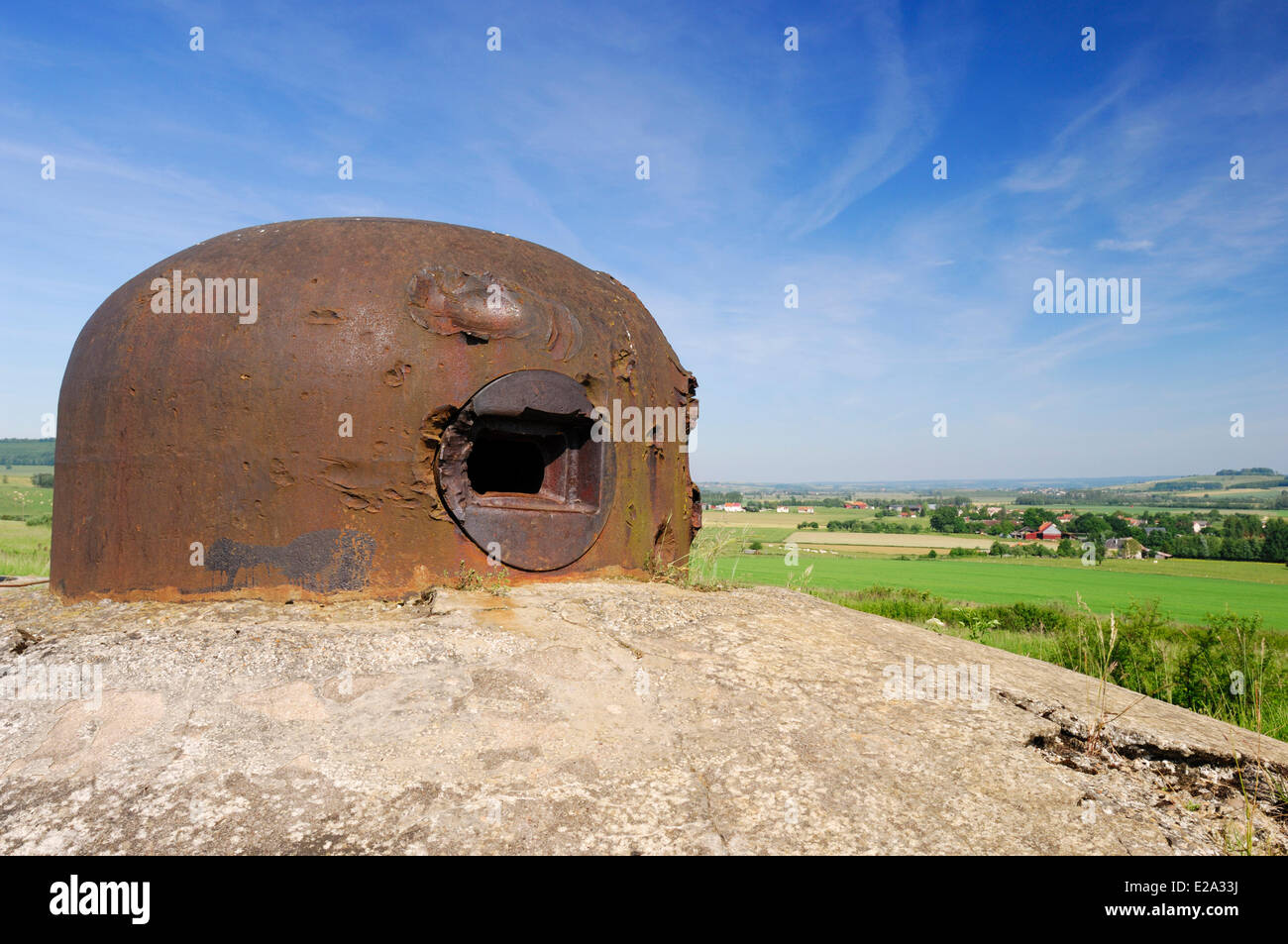 France, Ardennes, fort of the Maginot line of Villy La Ferte, armored ...