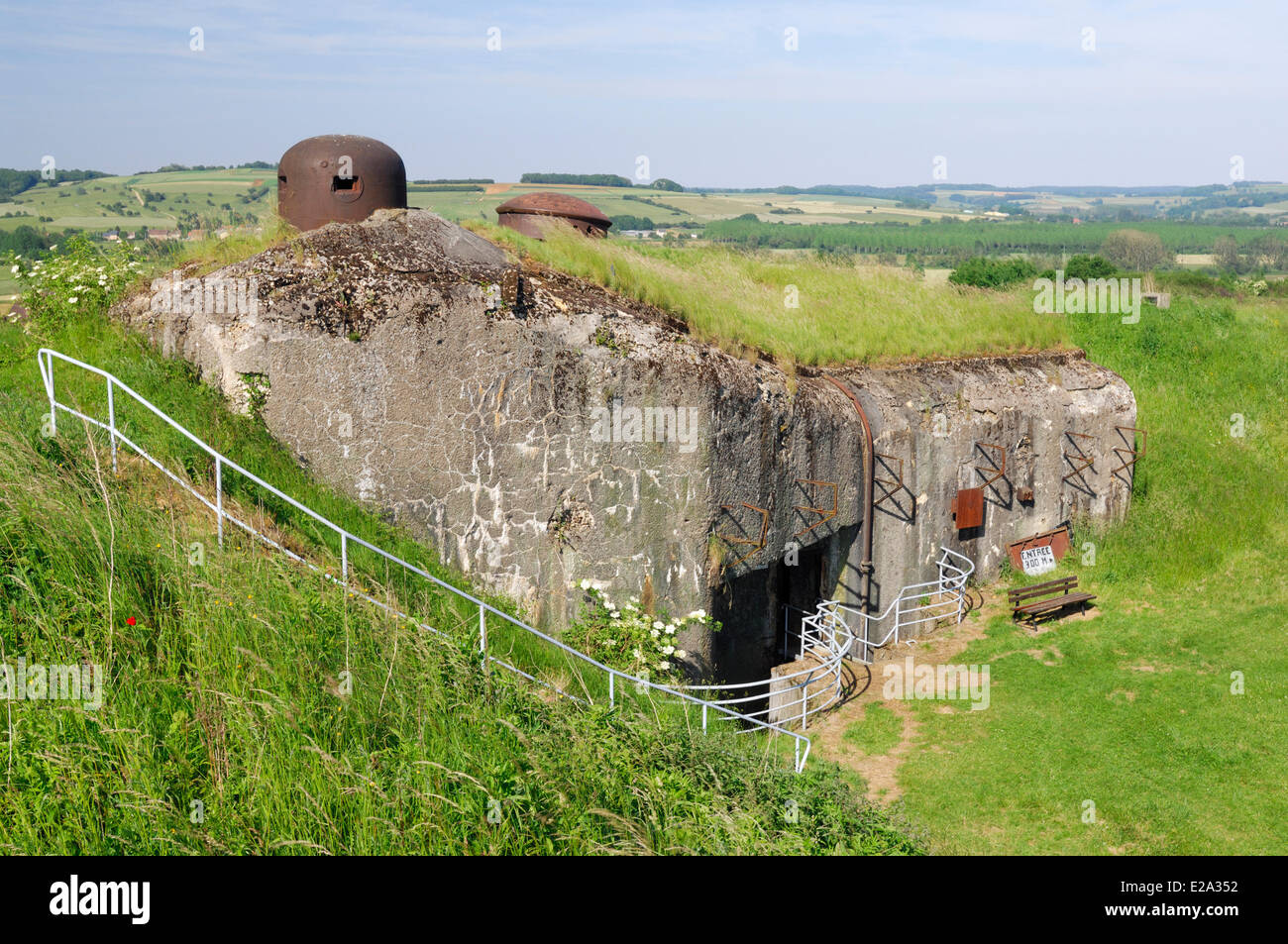 France, Ardennes, fort of the Maginot line of Villy La Ferte, blockhaus ...