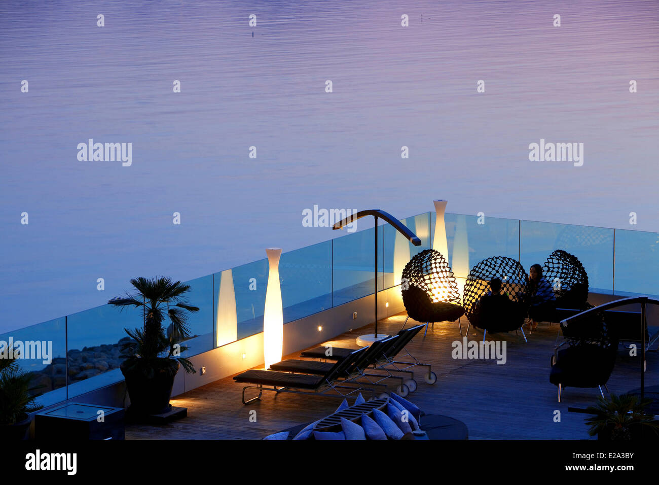 France, Alpes Maritimes, Cannes, Hotel Radisson Blu, rooftop terrace ...