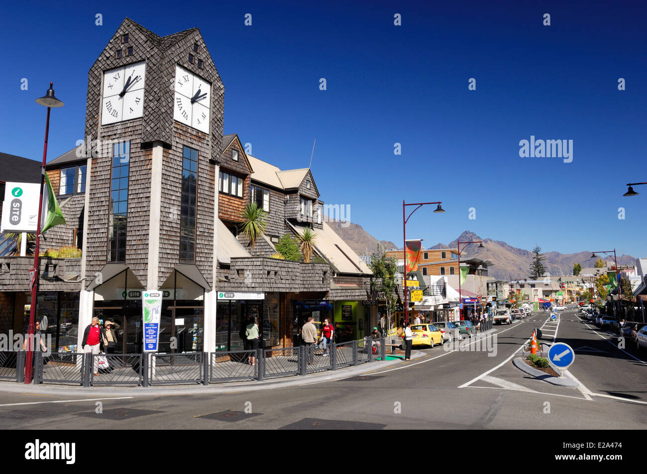 New Zealand, South Island, Region of Otago, Queenstown, Clock Tower ...