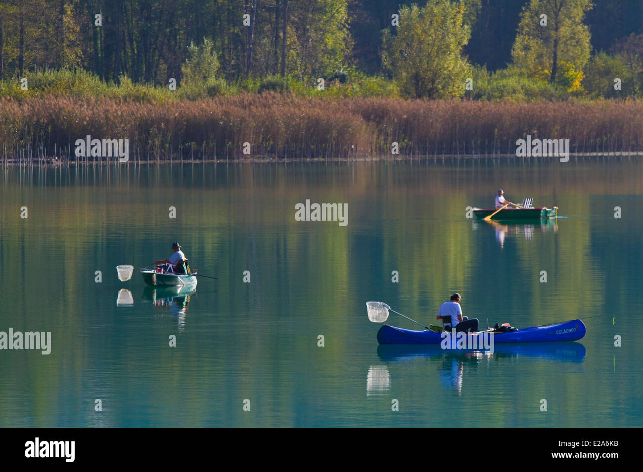 France, Savoie, Lac d'Aiguebelette (Aiguebelette lake) near Chambery ...