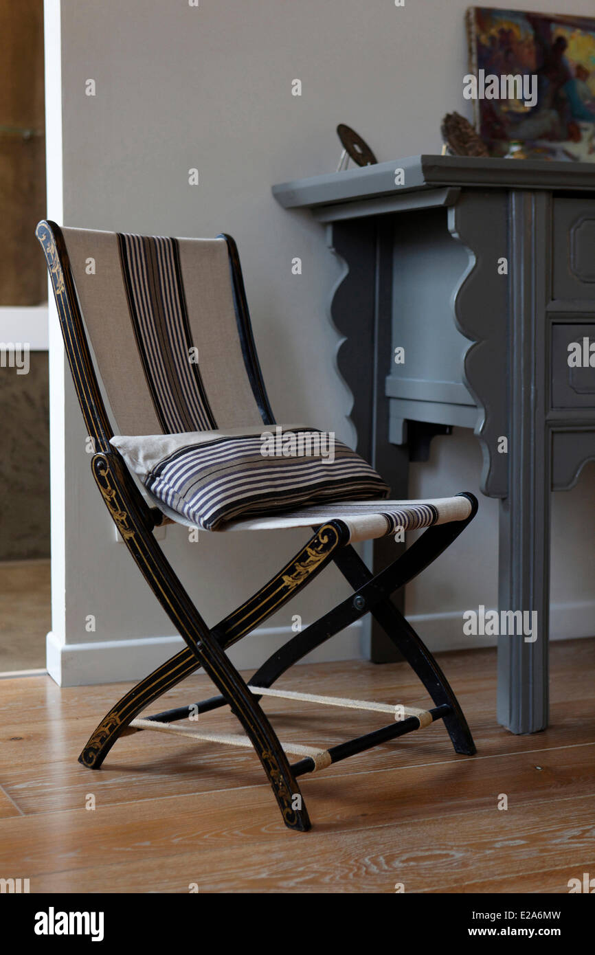 France, Meurthe et Moselle, Nancy, Maison d'Hote de Myon, old chair ...