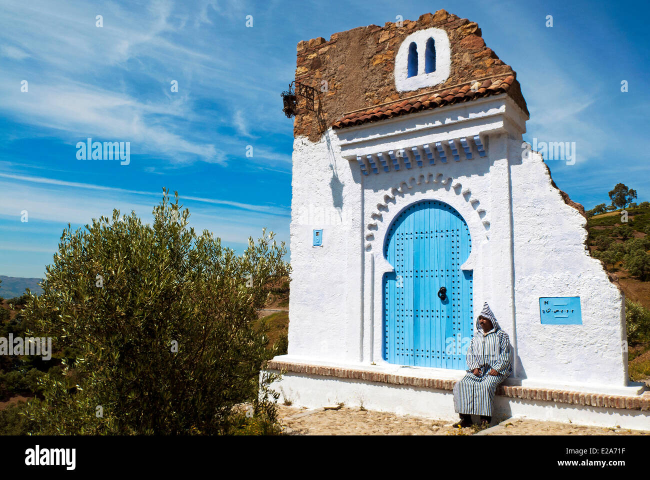 Morocco, Rif region, Chefchaouen (Chaouen), ruins of a Moroccan house ...