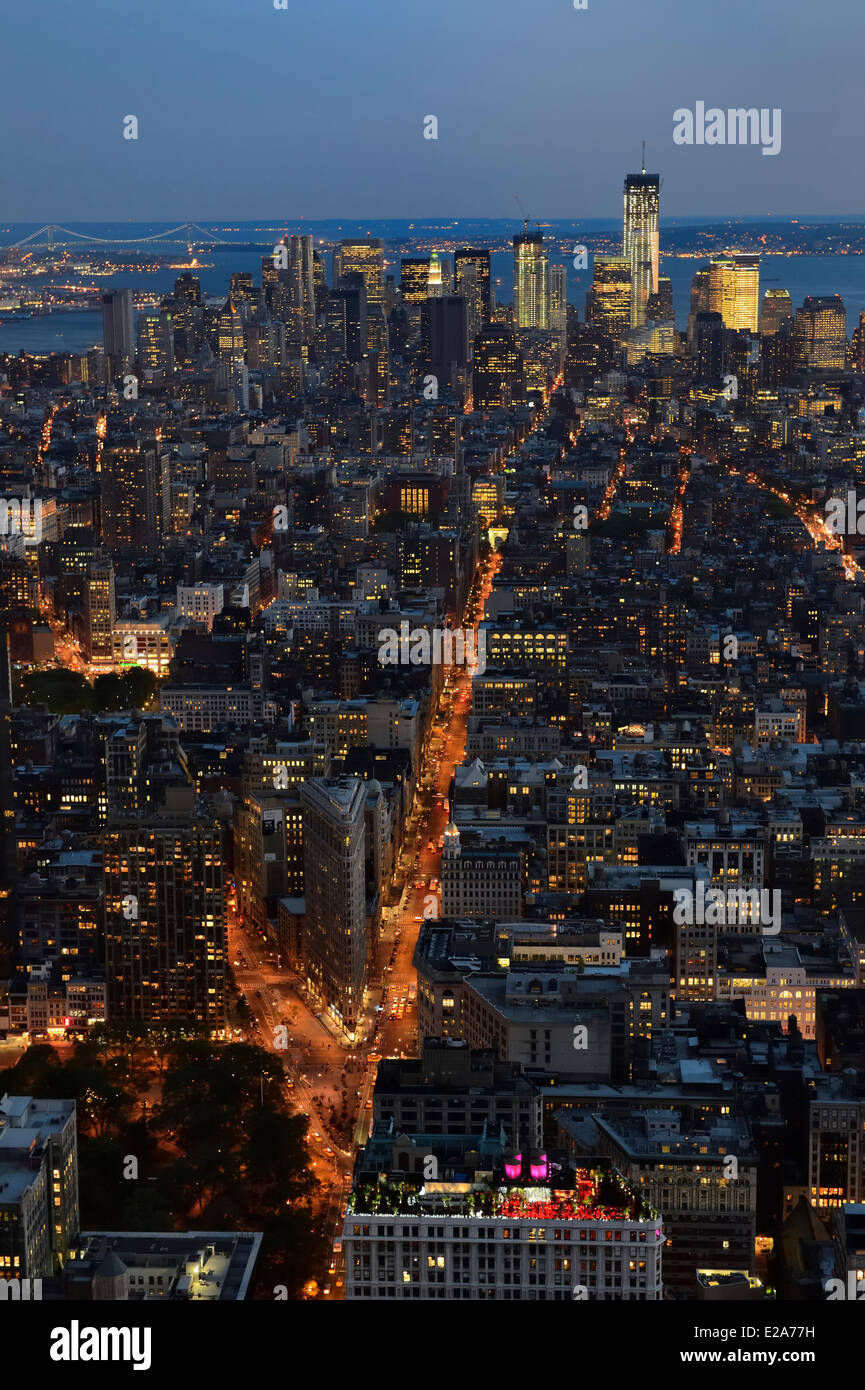 United States, New York, Manhattan, view from the Empire State Building ...