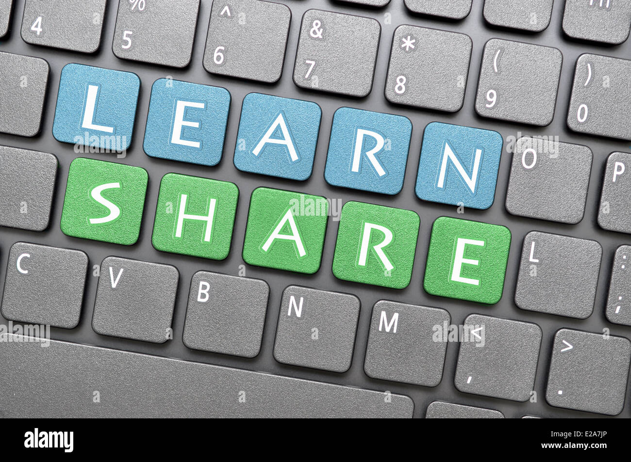 Learn and share key on keyboard Stock Photo - Alamy