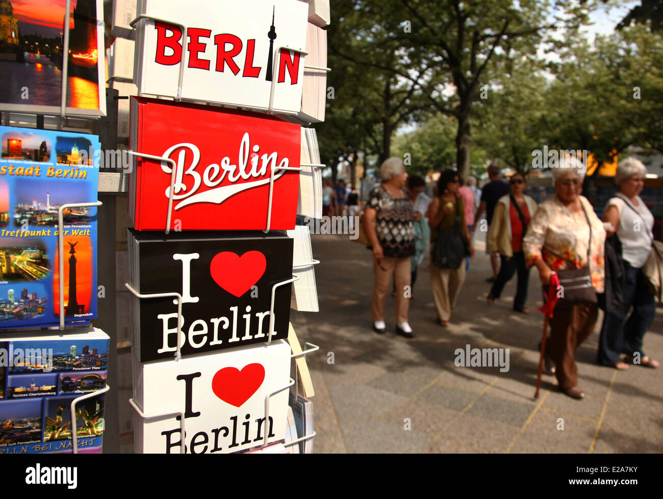 A group of Spanish tourists walking at "Unter den Linden" street in ...