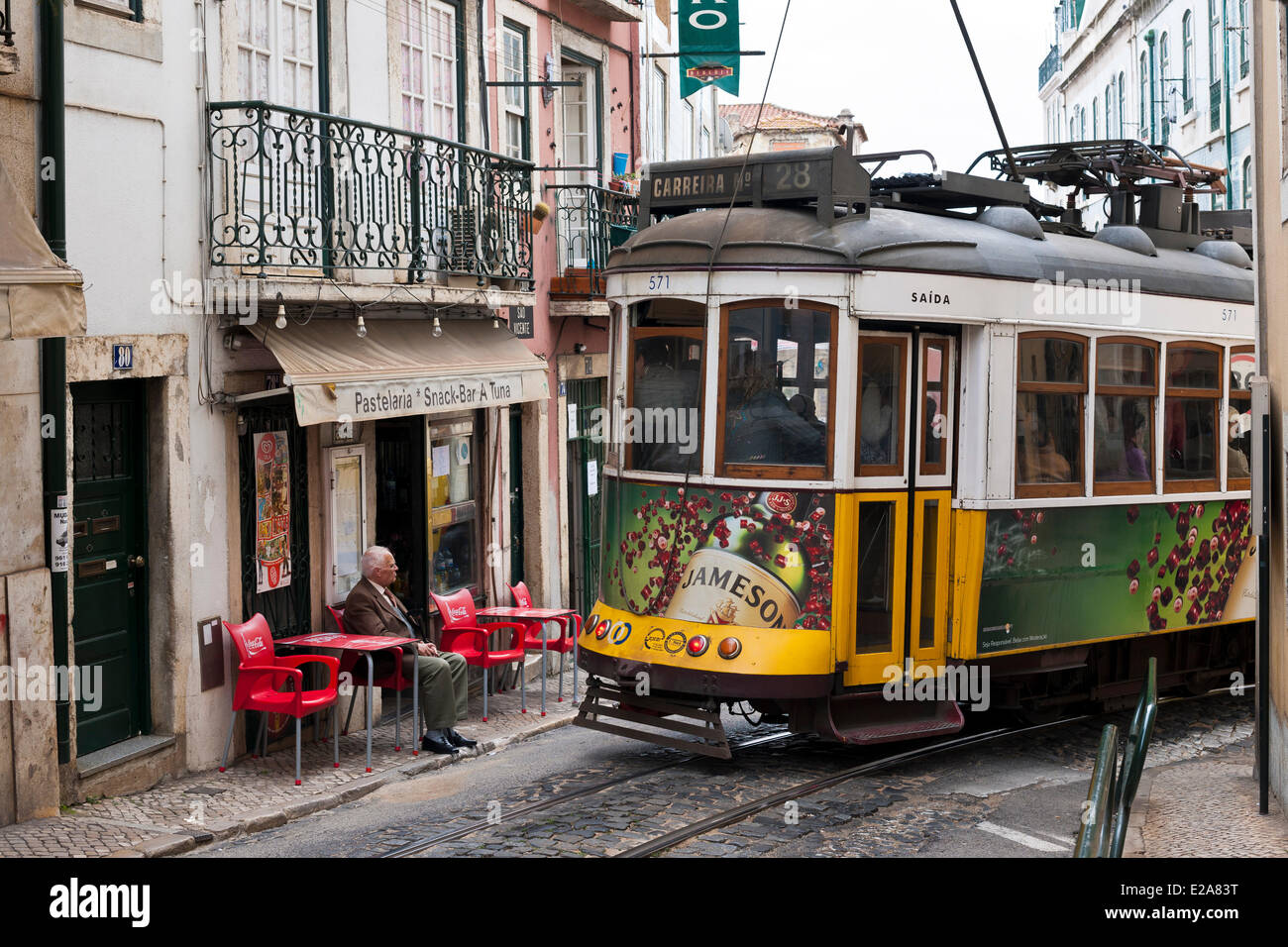 Portugal, Lisbon, the tramway is the most convenient means of transport ...