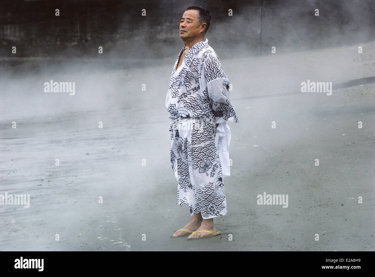 Japan, Kyushu Island, Ibusuki, Bather in yukata (light dress Stock ...
