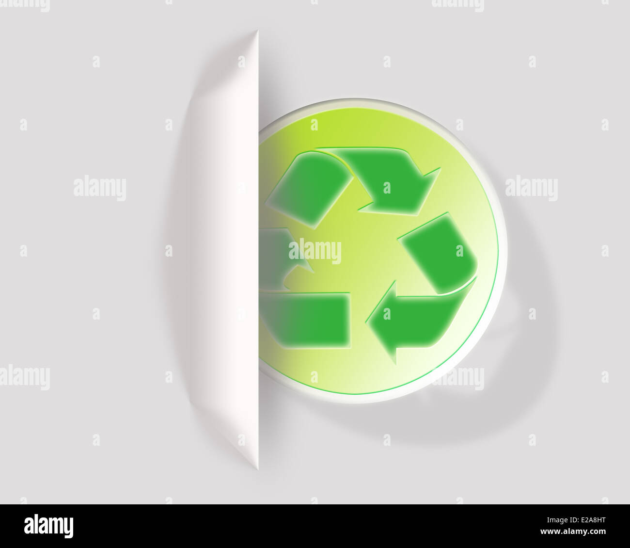 Recycle symbol on gray background Stock Photo - Alamy