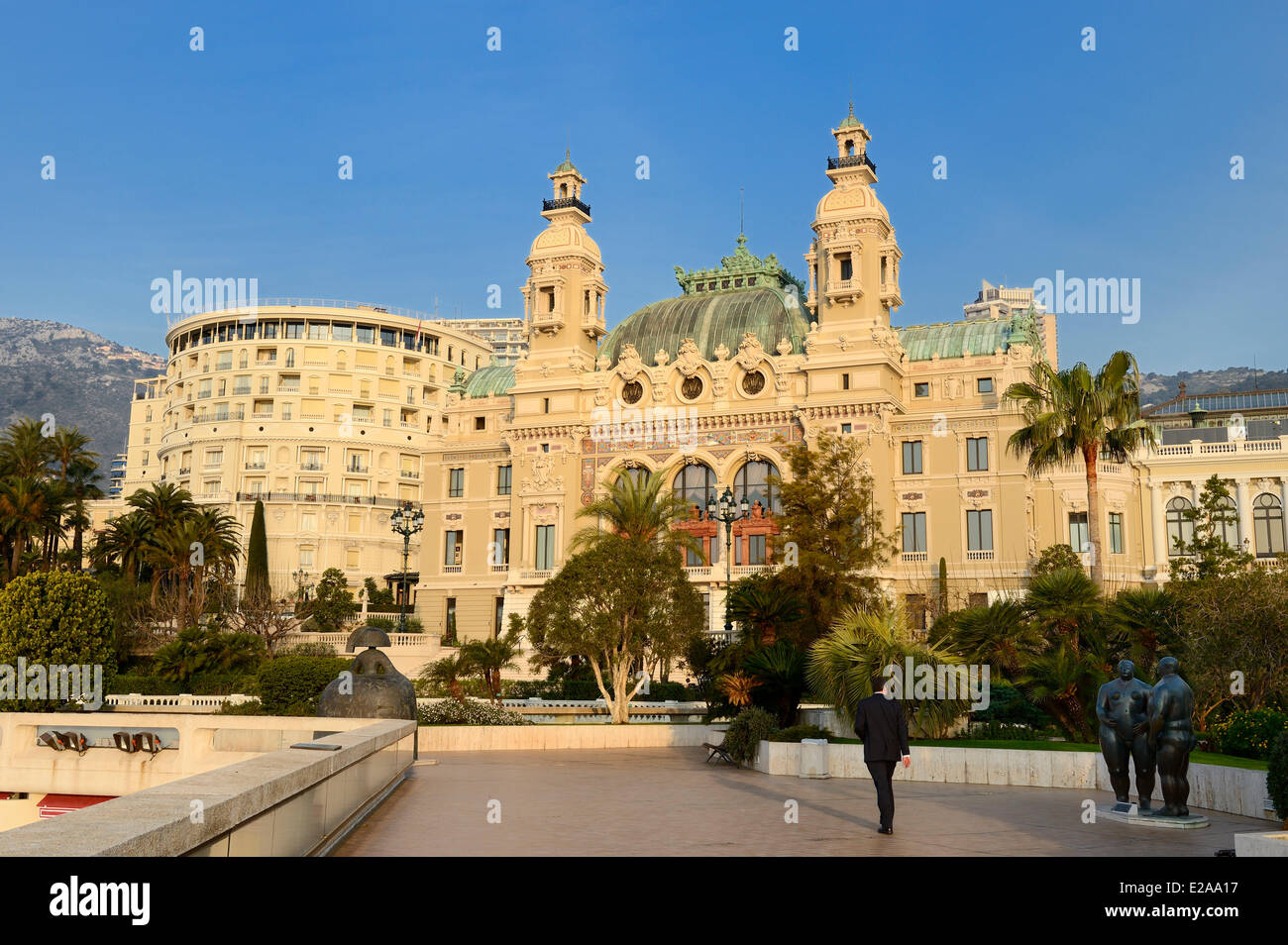 Principality of Monaco, Monaco, garden terrace of the Casino of Monte ...