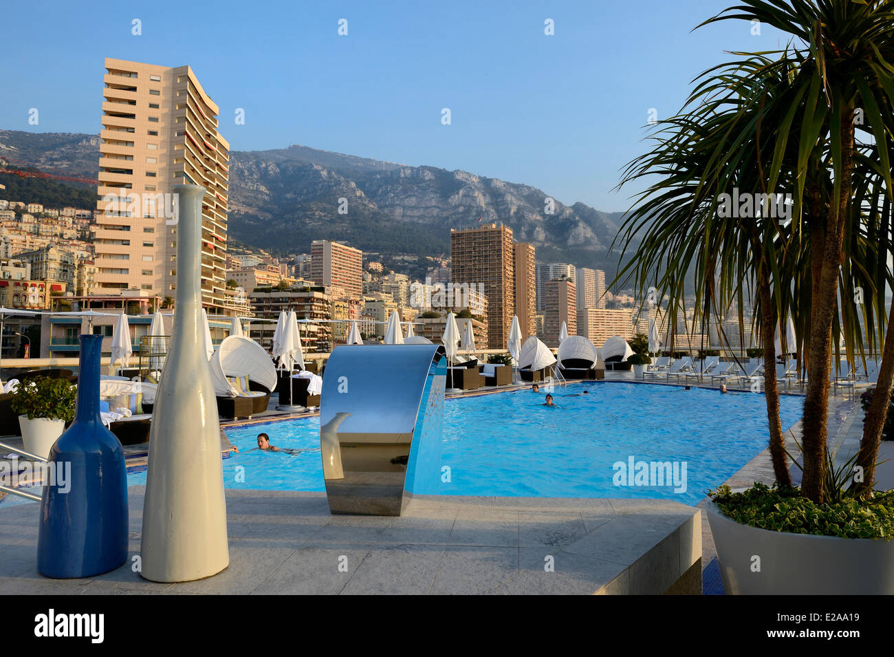 Principality of Monaco, Monaco, Monte-Carlo, Fairmont Hotel roof ...