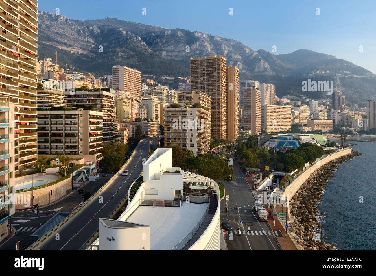 Principality of Monaco, Monaco, Monte-Carlo, Larvotto boulevard and ...