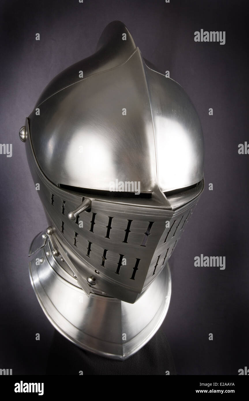 Armour of the medieval knight. Metal protection of the soldier against ...