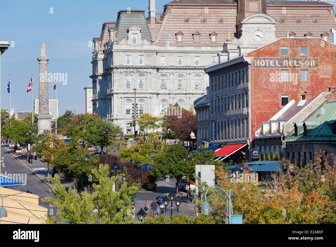 Canada, Quebec Province, Montreal, Old Montreal, Place Jacques Cartier ...