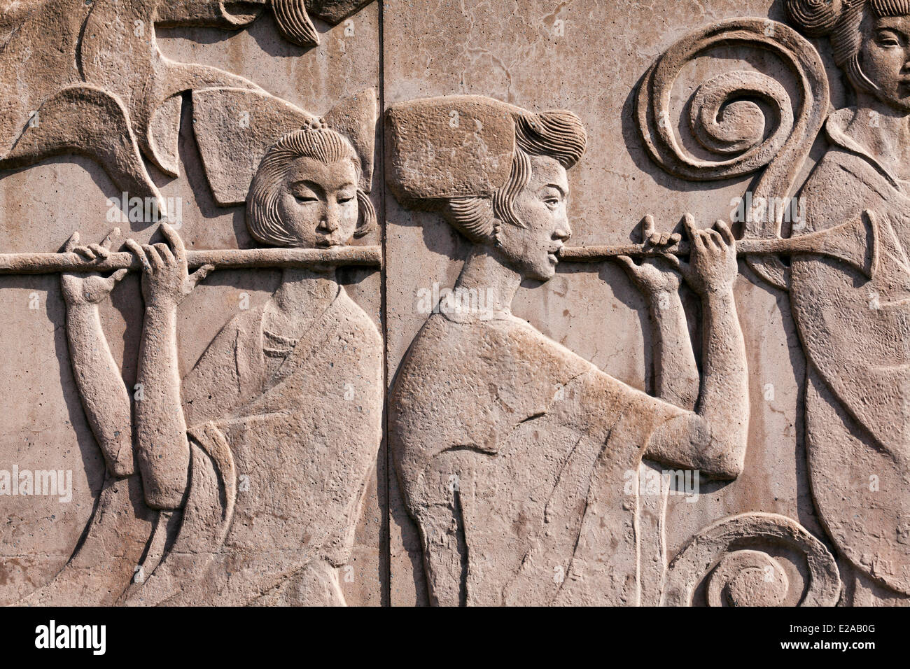 Canada, Quebec Province, Montreal, Chinatown, bas relief by Andrew Lui ...