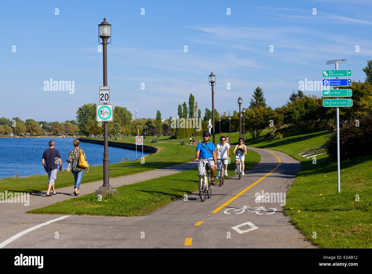 Canada, Quebec Province, Montreal, Lachine, Rene Levesque Park, bicycle ...