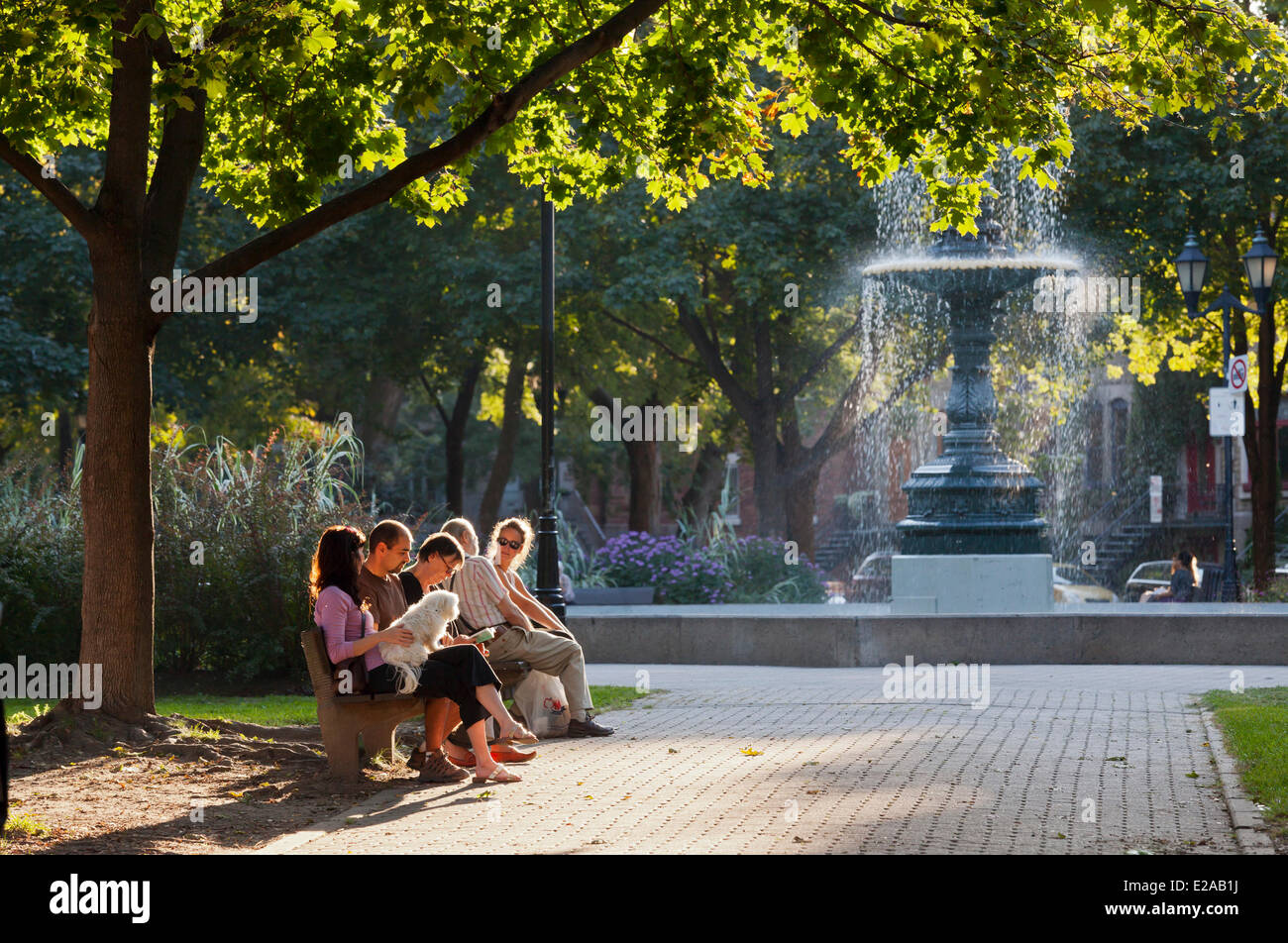 Canada, Quebec Province, Montreal, Plateau Mont Royal, St. Louis Square ...