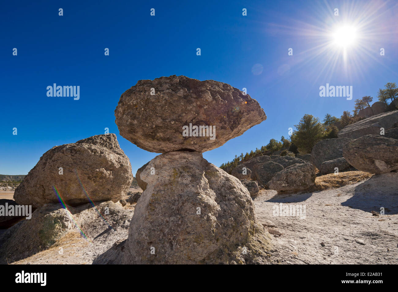 Mexico, Chihuahua state, rock formations in the Valley of las Ranas y ...