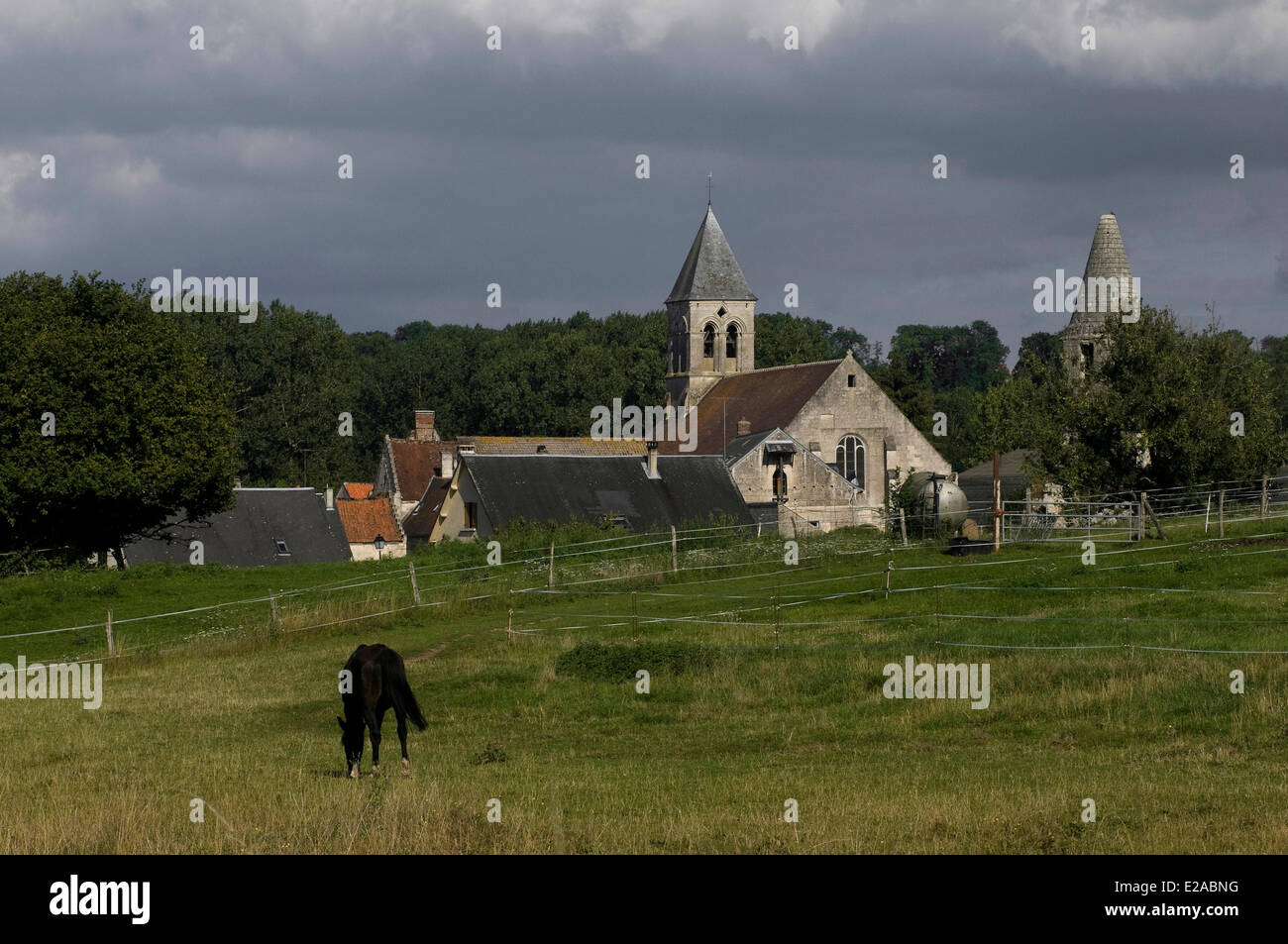 France, Oise, Chelles, Romanesque church of the 12th century Stock ...