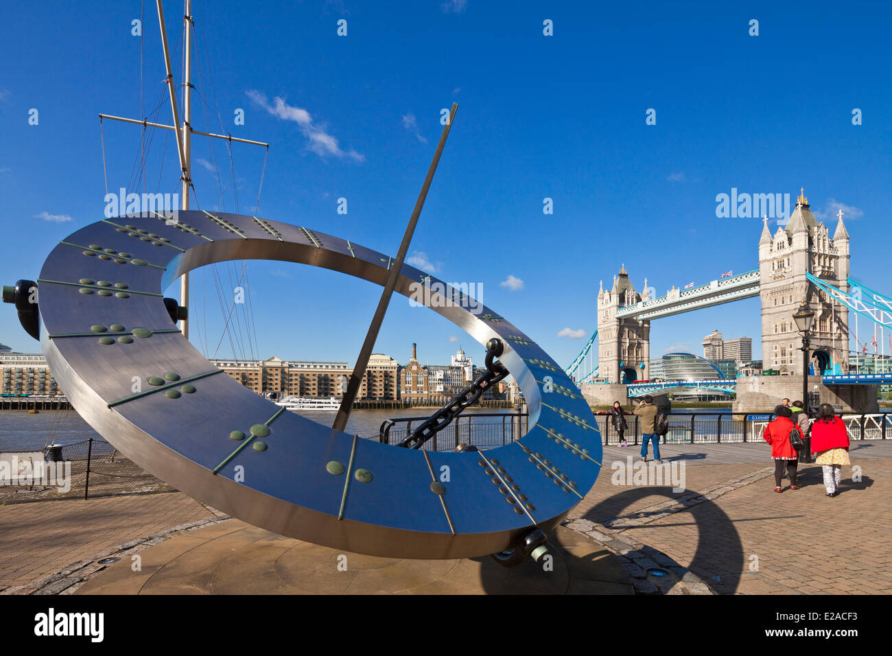 United Kingdown, London, Tower Bridge lift bridge crossing the Thames ...