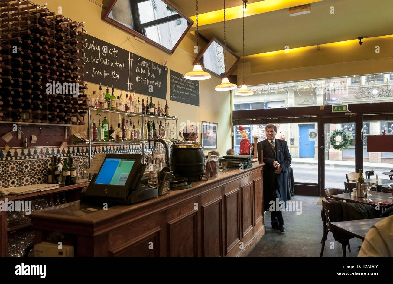 United Kingdom, Yorkshire, Leeds, downtown, restaurant and bar in the ...