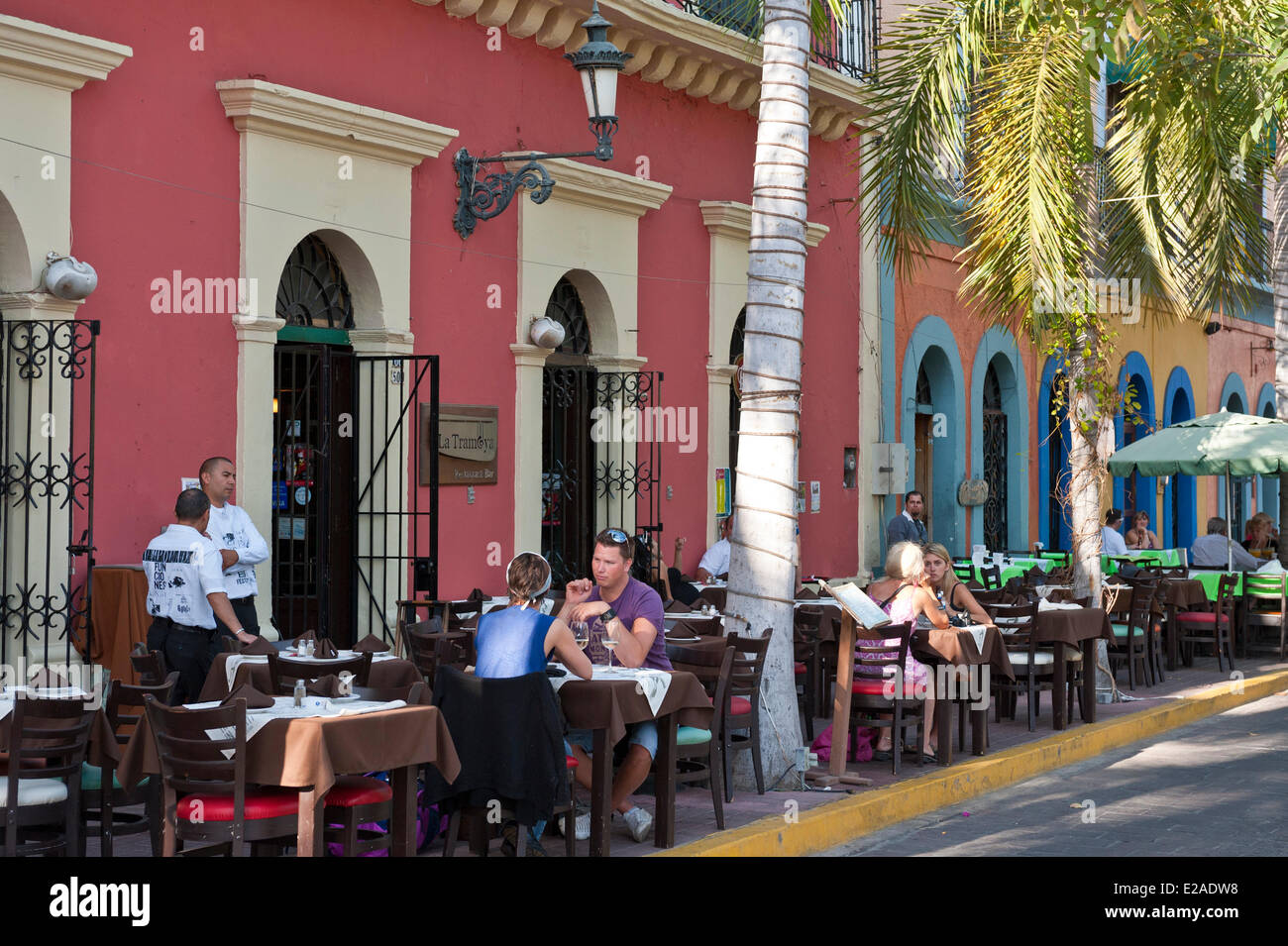 Mexico, Sinaloa state, Mazatlan, restaurant on the Plazuela Machado ...