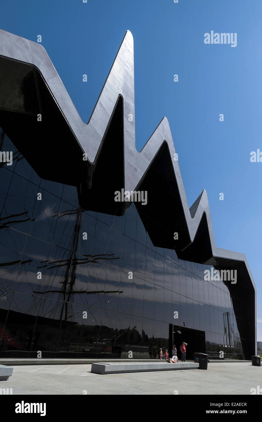 United Kingdom, Scotland, Glasgow, The Riverside Museum designed by ...