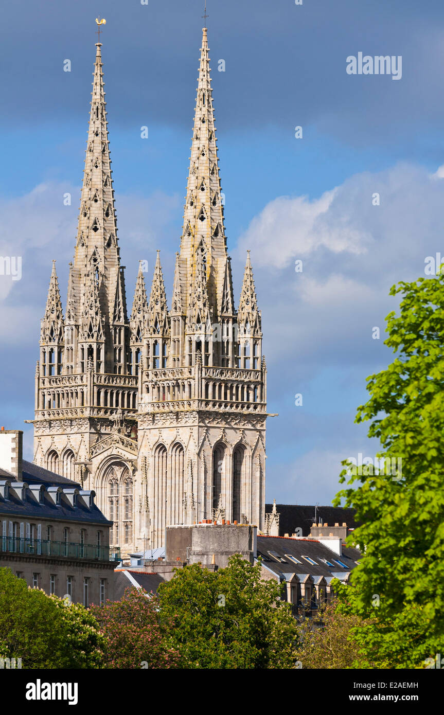 France, Finistere, Quimper, St Corentin Cathedral Stock Photo - Alamy