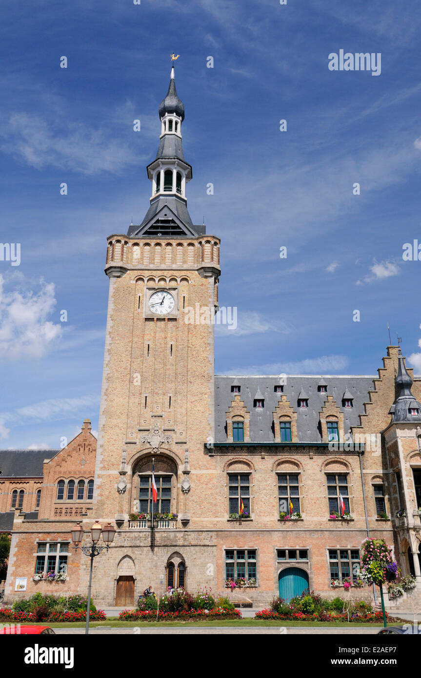 France, Nord, Bailleul, facade of City hall Stock Photo - Alamy