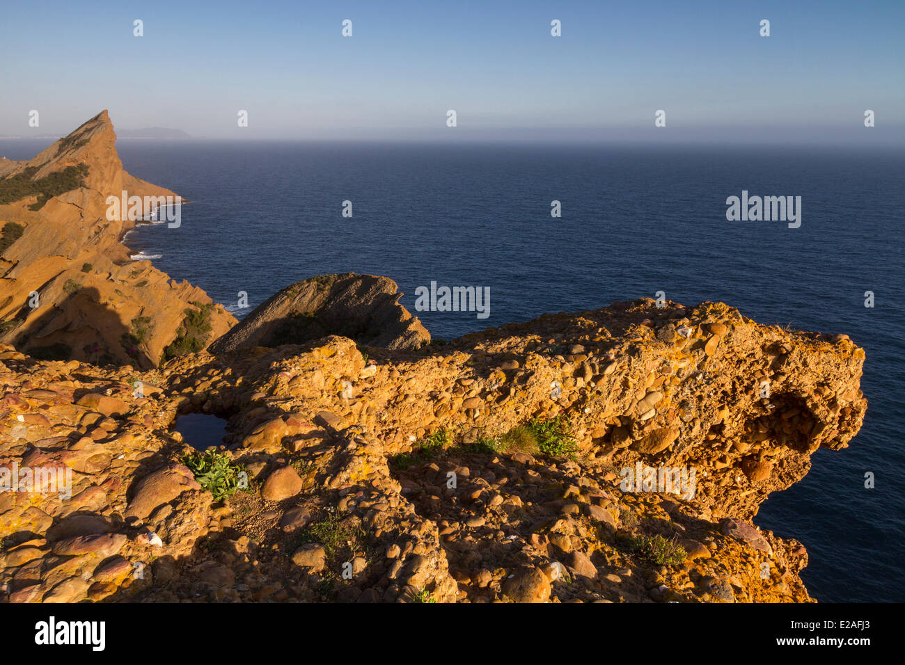 France, Bouches du Rhone, La Ciotat, formation of sedimentary rock ...