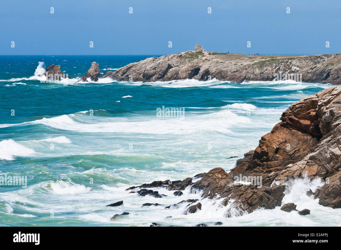 France, Morbihan, Cote Sauvage (the Wild Coast), Presqu'ile de Quiberon ...