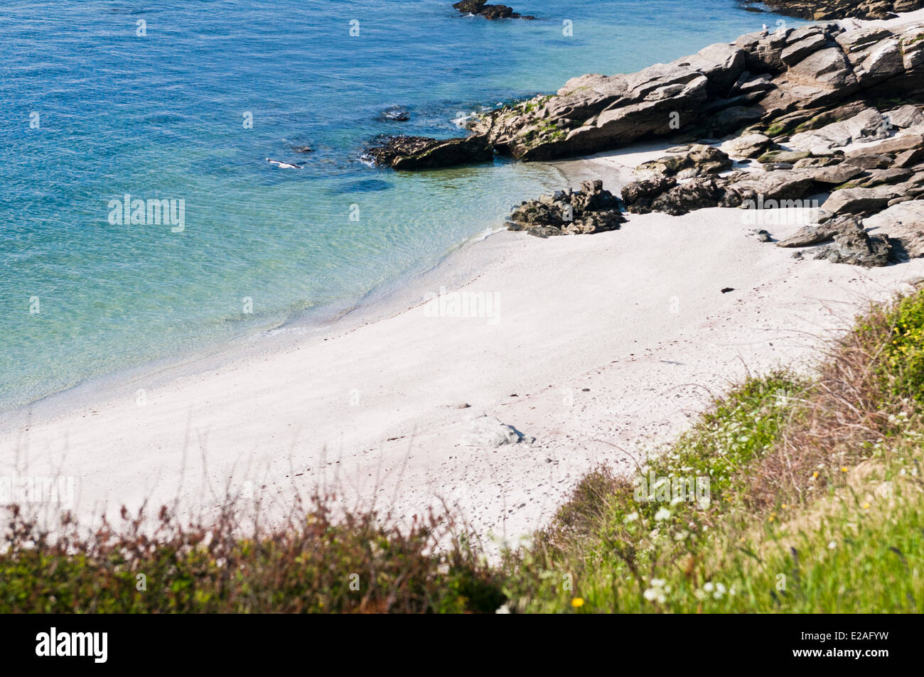 France, Morbihan, Ile de Groix, Les Sables Rouges (the Red Sand Beach ...