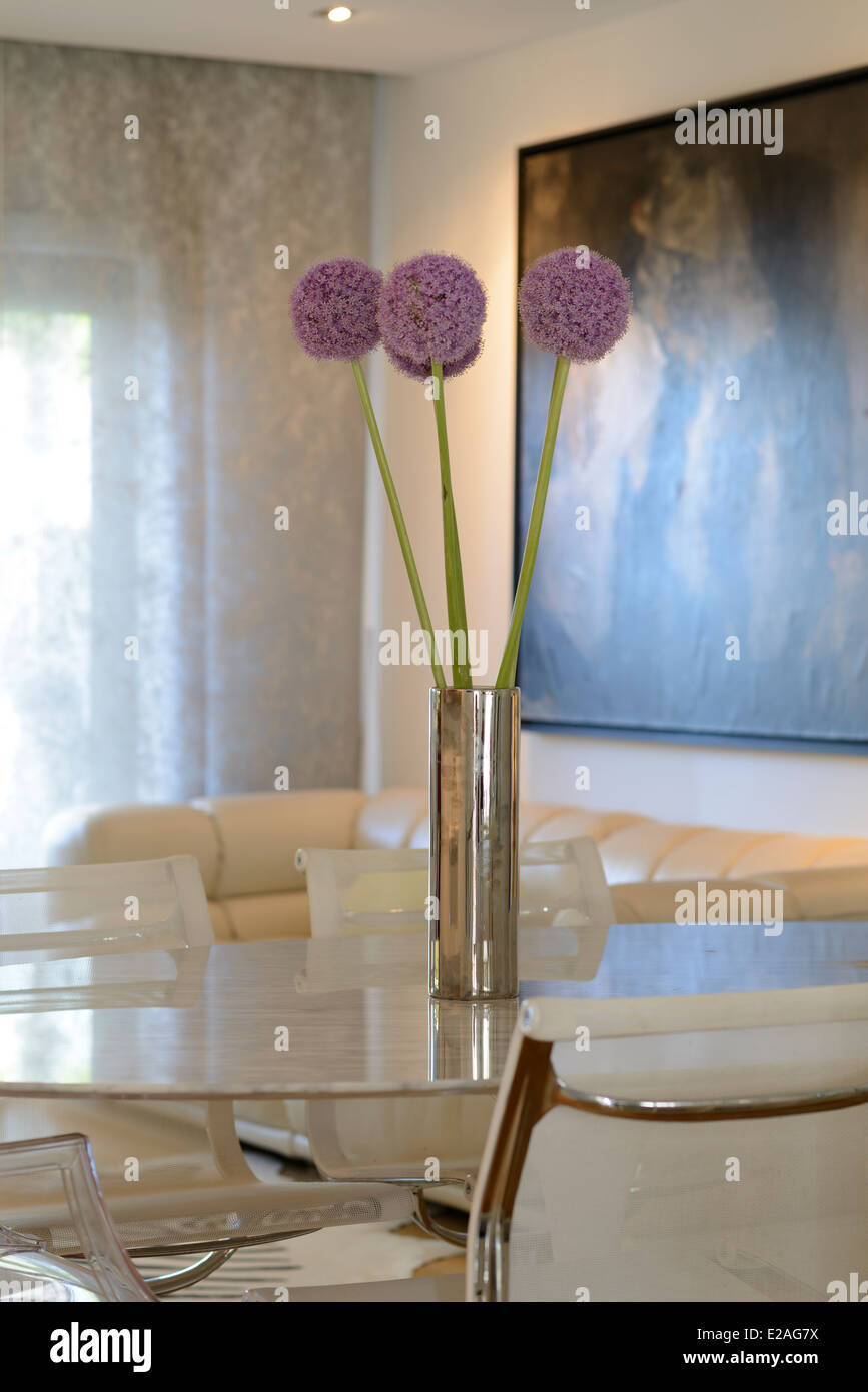 Stylish vases on table hi-res stock photography and images - Alamy
