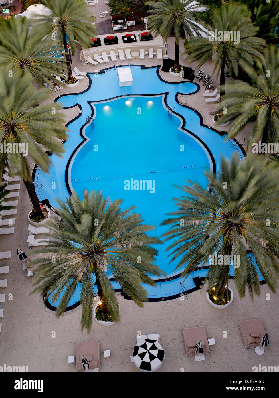 United States, Florida, Miami, feature : Miam!, swimming pool Raleigh ...