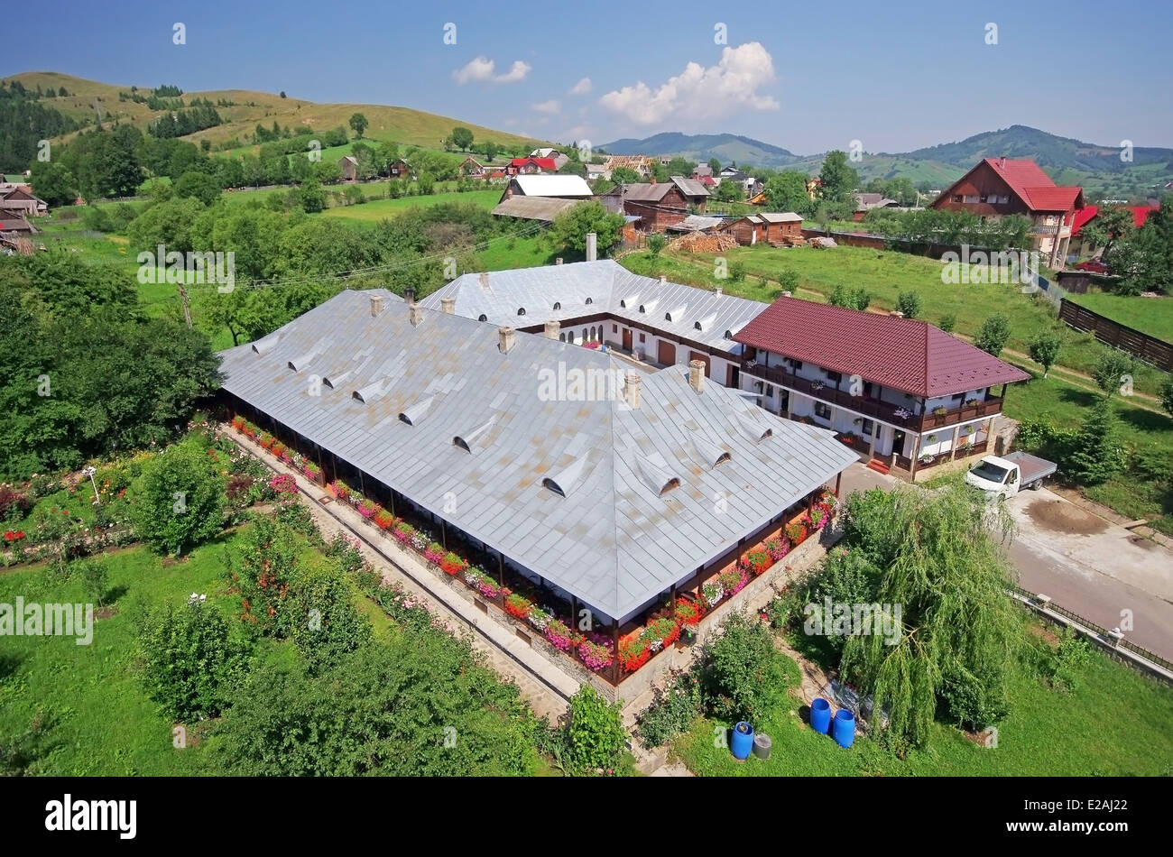 Monk's huts at Humor Monastery in Romania Stock Photo - Alamy