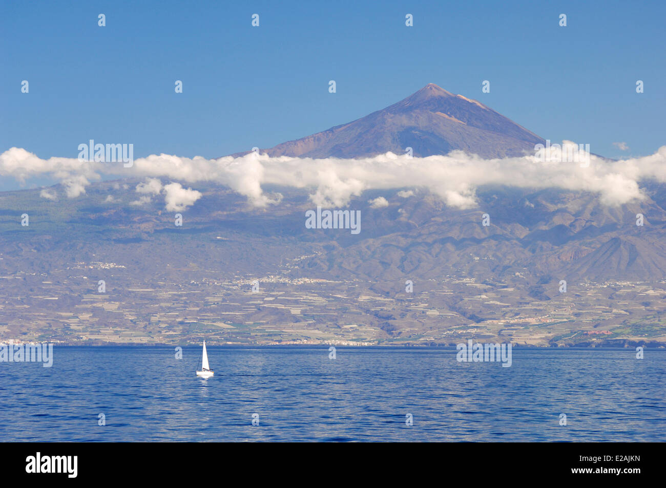 Spain, Canary Islands, Tenerife, view from the sea of the Tenerife ...