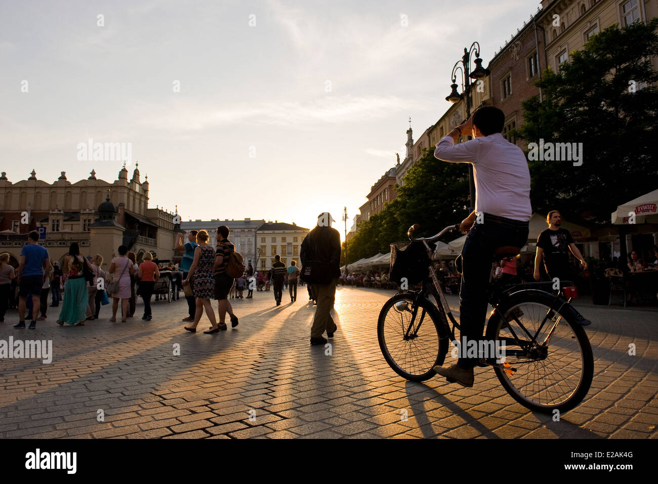 Poland, Krakow, Rynek Glówny, sunset Stock Photo - Alamy