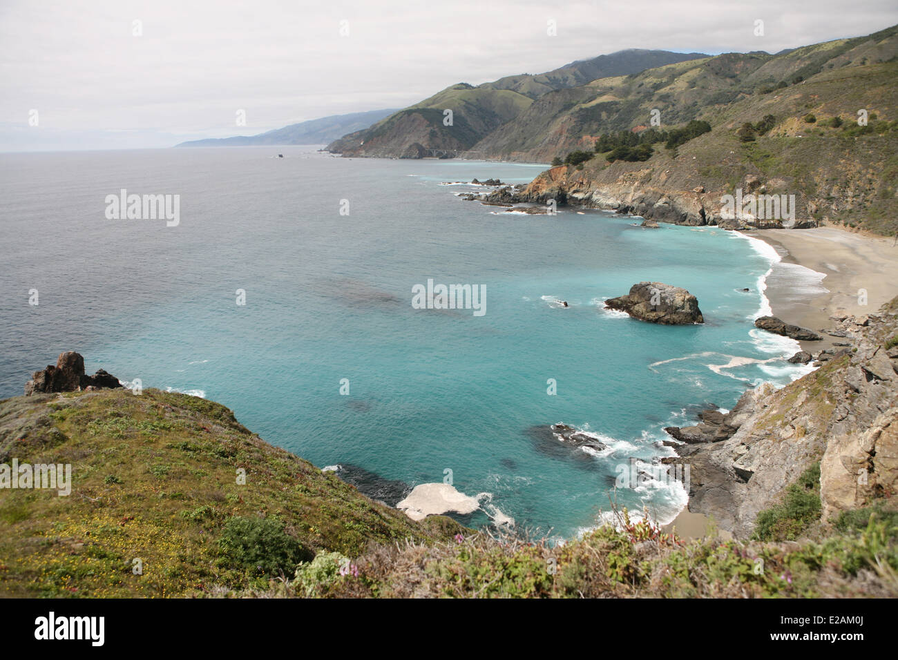 United States, California, Big Sur, view from California Highway 1 ...