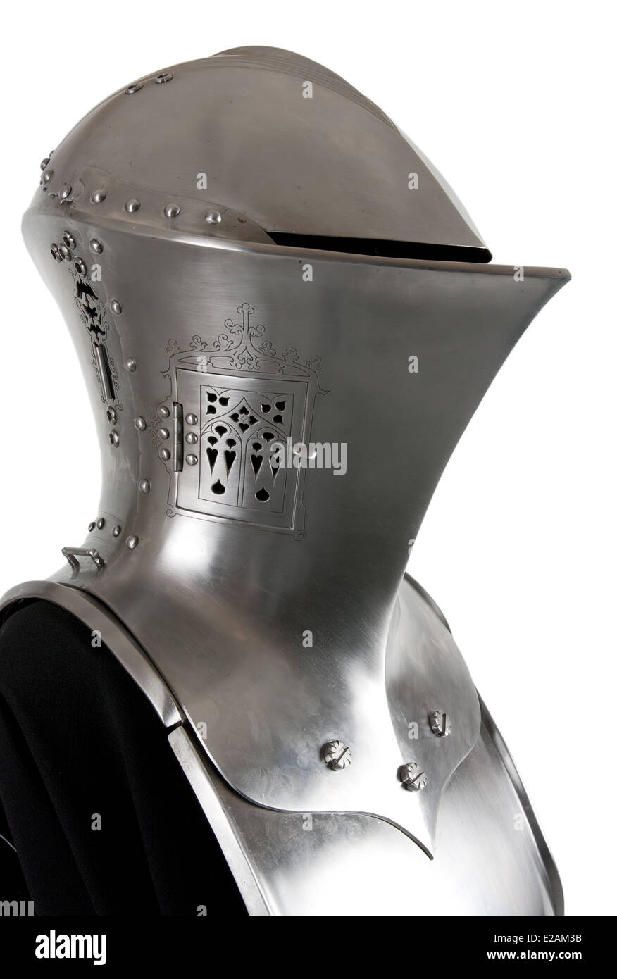 Armour of the medieval knight. Metal protection of the soldier against ...
