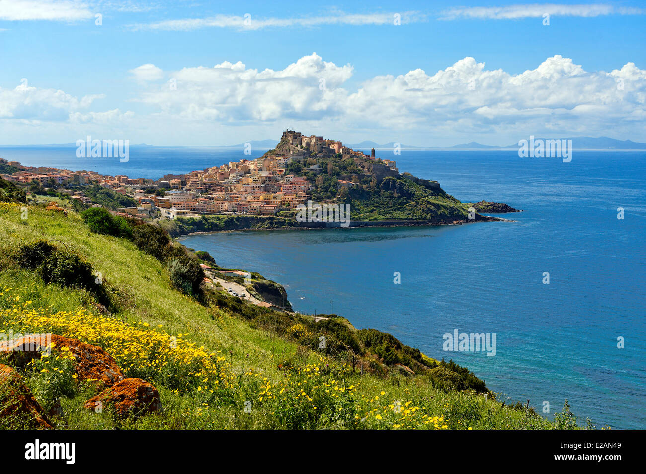 Italy, Sardinia, Sassari Province, Gulf of Asinara, Castelsardo ...