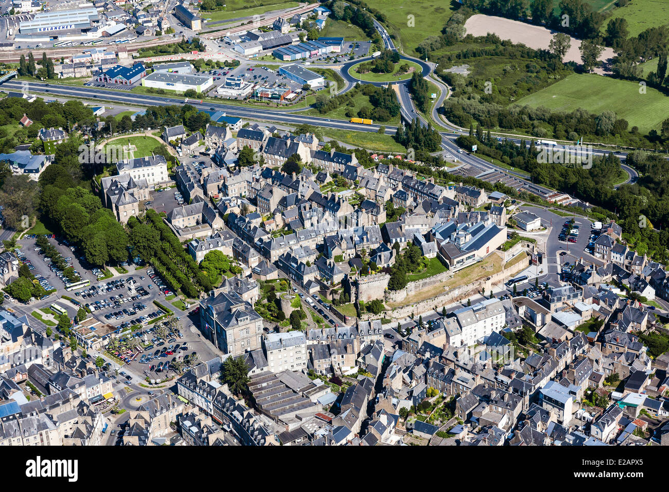 France, Manche, Avranches, the castle (aerial view Stock Photo - Alamy